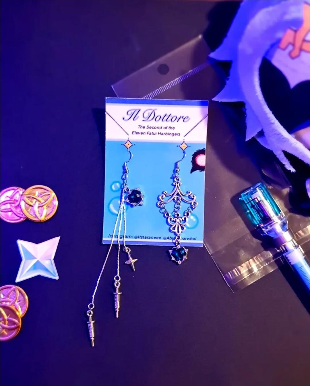 Il Dottore Inspired Earrings From Genshin Impact Video Game - Etsy