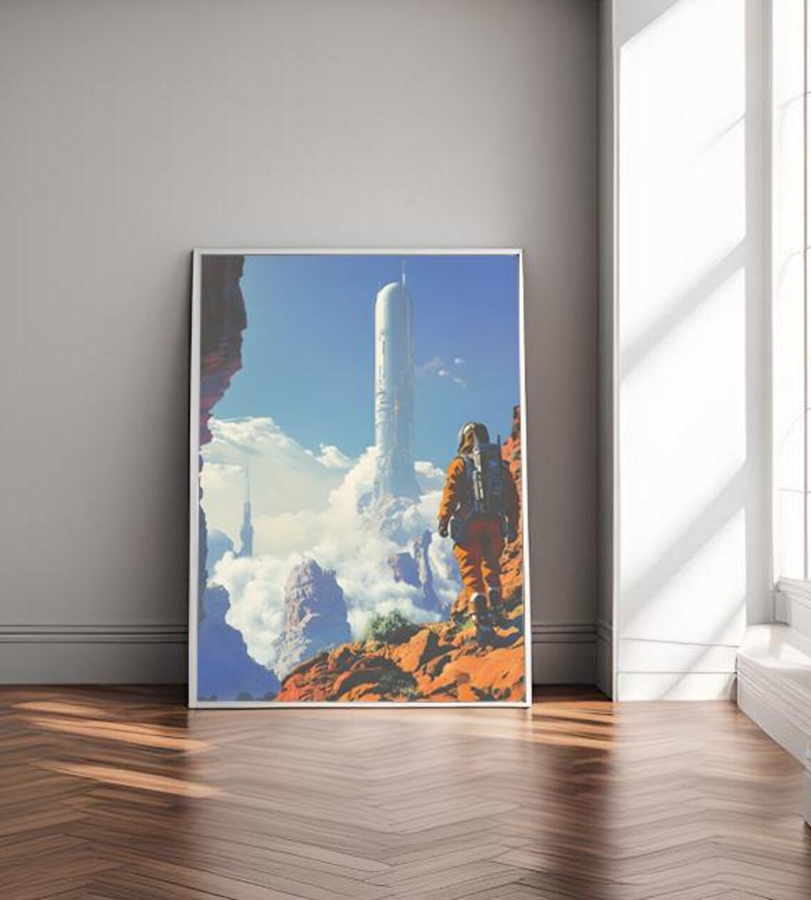 Alien Beacon – Digital Sci-fi Wall Art | Astronaut Print for Futuristic ...