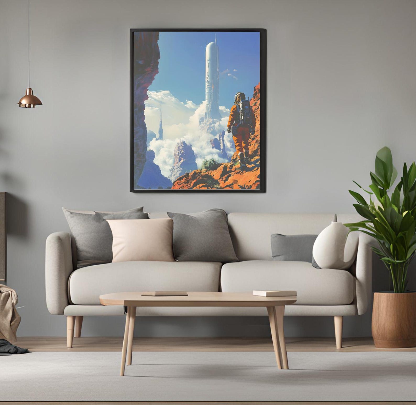 Alien Beacon – Digital Sci-fi Wall Art | Astronaut Print for Futuristic ...