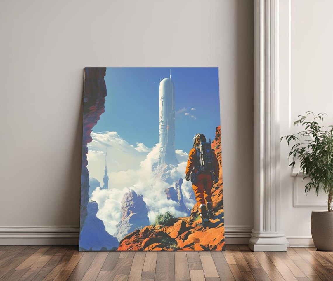 Alien Beacon – Digital Sci-fi Wall Art | Astronaut Print for Futuristic ...