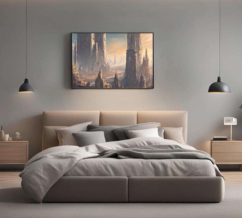 Towering Metropolis – Sci-fi Cityscape Wall Art | Futuristic ...