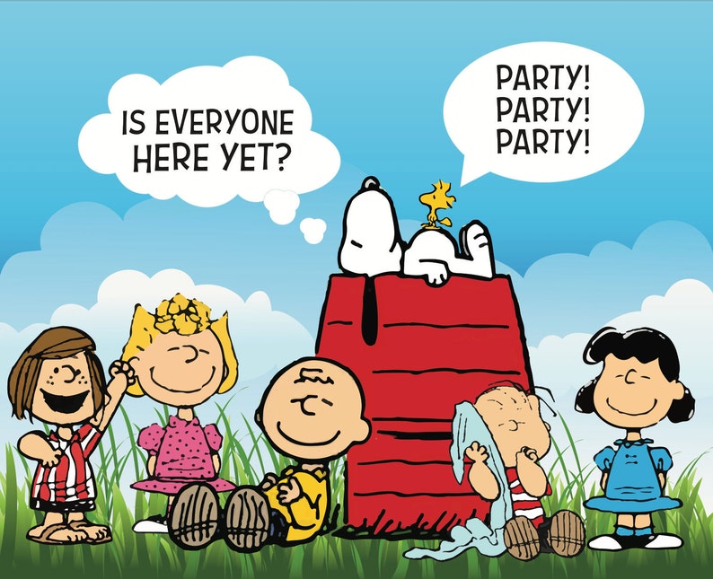 Printable Snoopy and Friends Birthday Party Backdrop/dessert Table ...