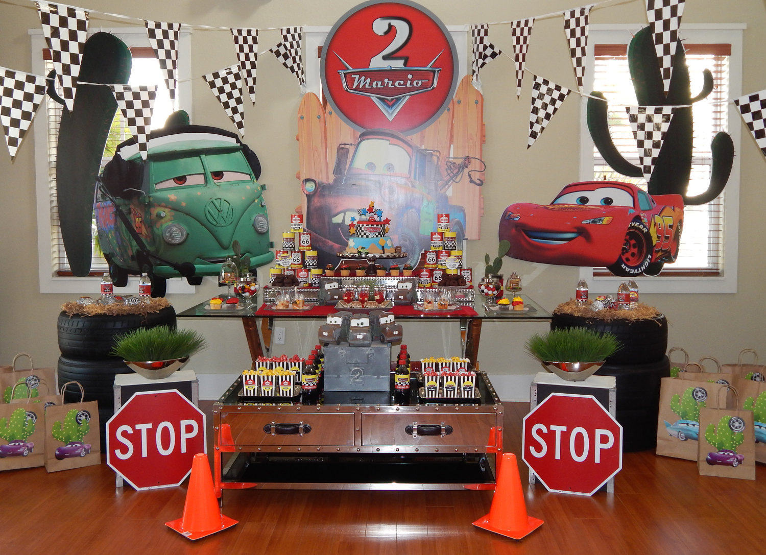 Printable Disney Pixar Car Birthday Party Backdrop/dessert Table ...