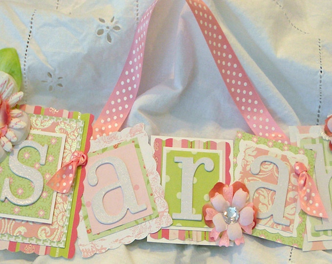 Kid's Name Signpink Green - Etsy