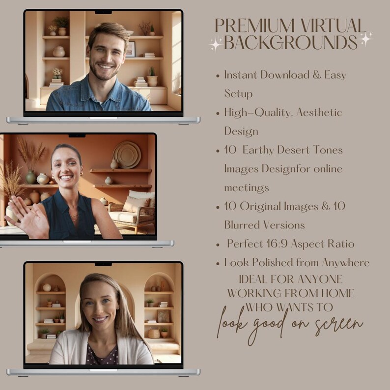 Zoom Background Home Office | Background | Earthy Desert Tones ...