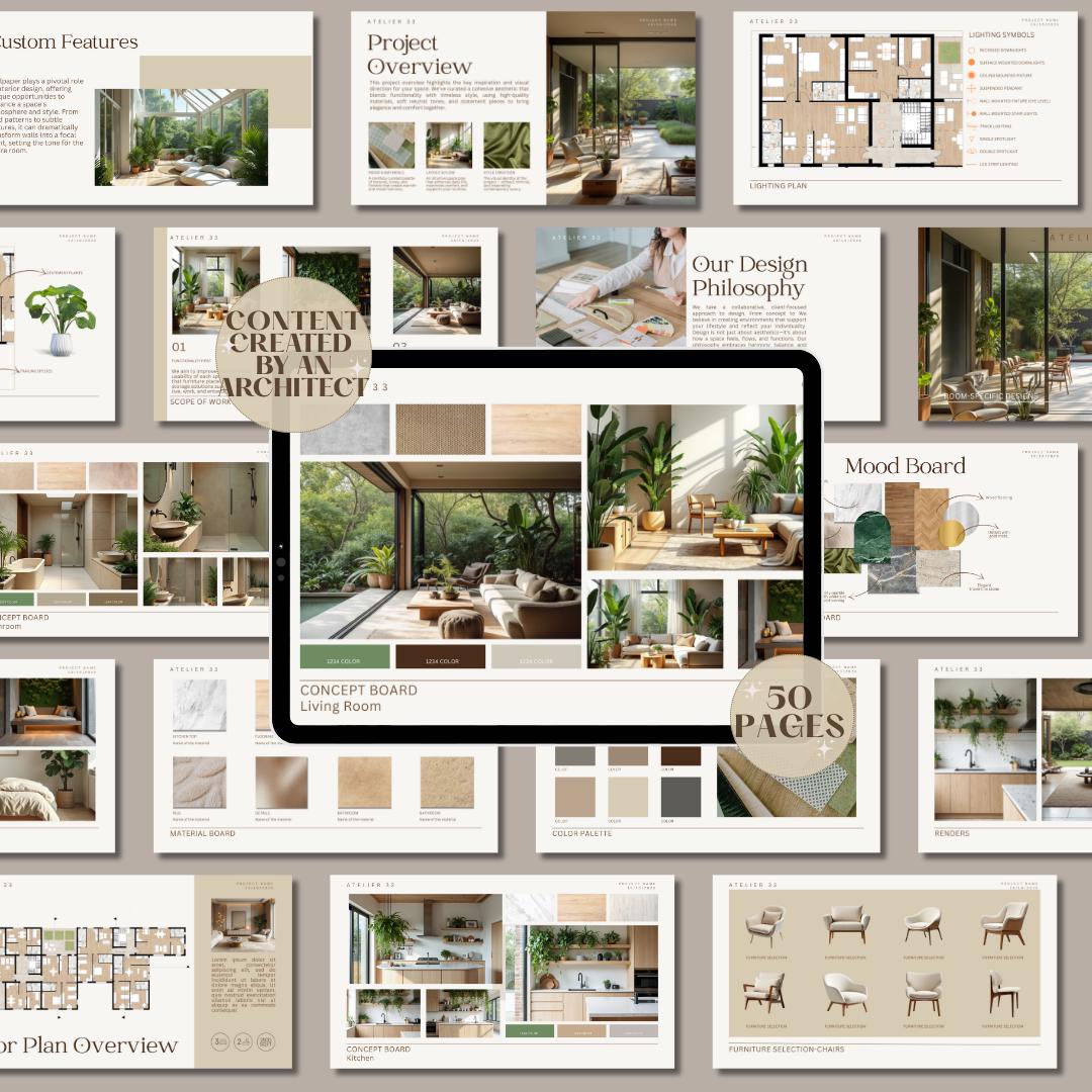 Interior Design Template Client Presentation Canva Template | Editable ...