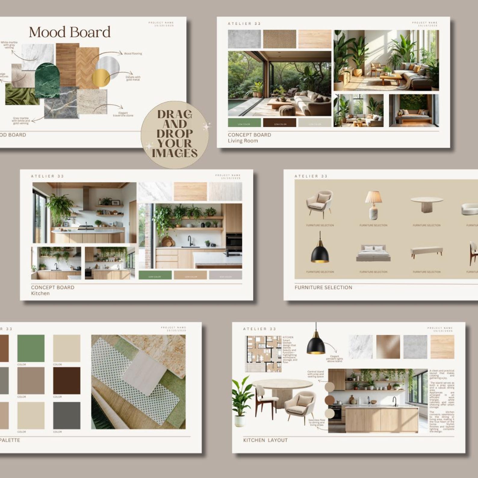 Interior Design Template Client Presentation Canva Template | Editable ...
