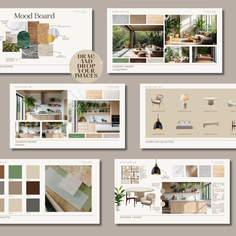 Interior Design Template Client Presentation Canva Template | Editable ...