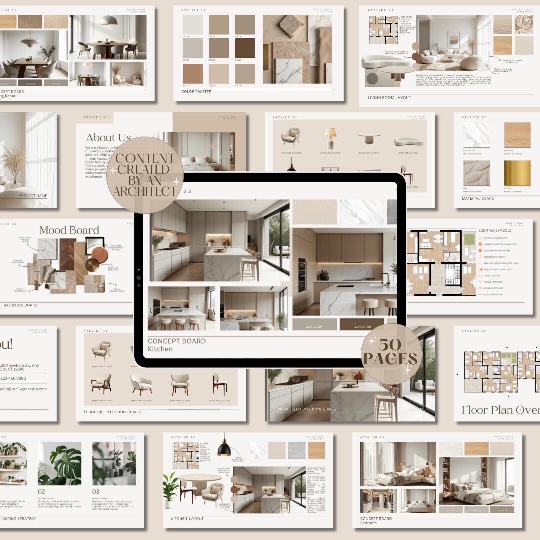 Interior Design Template Client Presentation Canva Template | Minimal ...