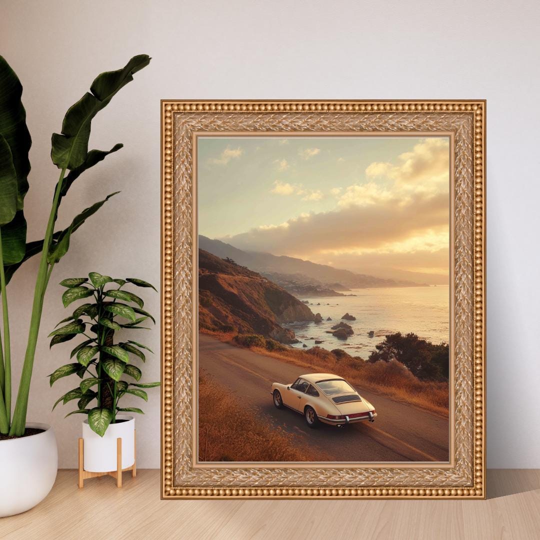 Porsche 911 Poster, 1970s Retro Car Art, Vintage Poster, Classic ...
