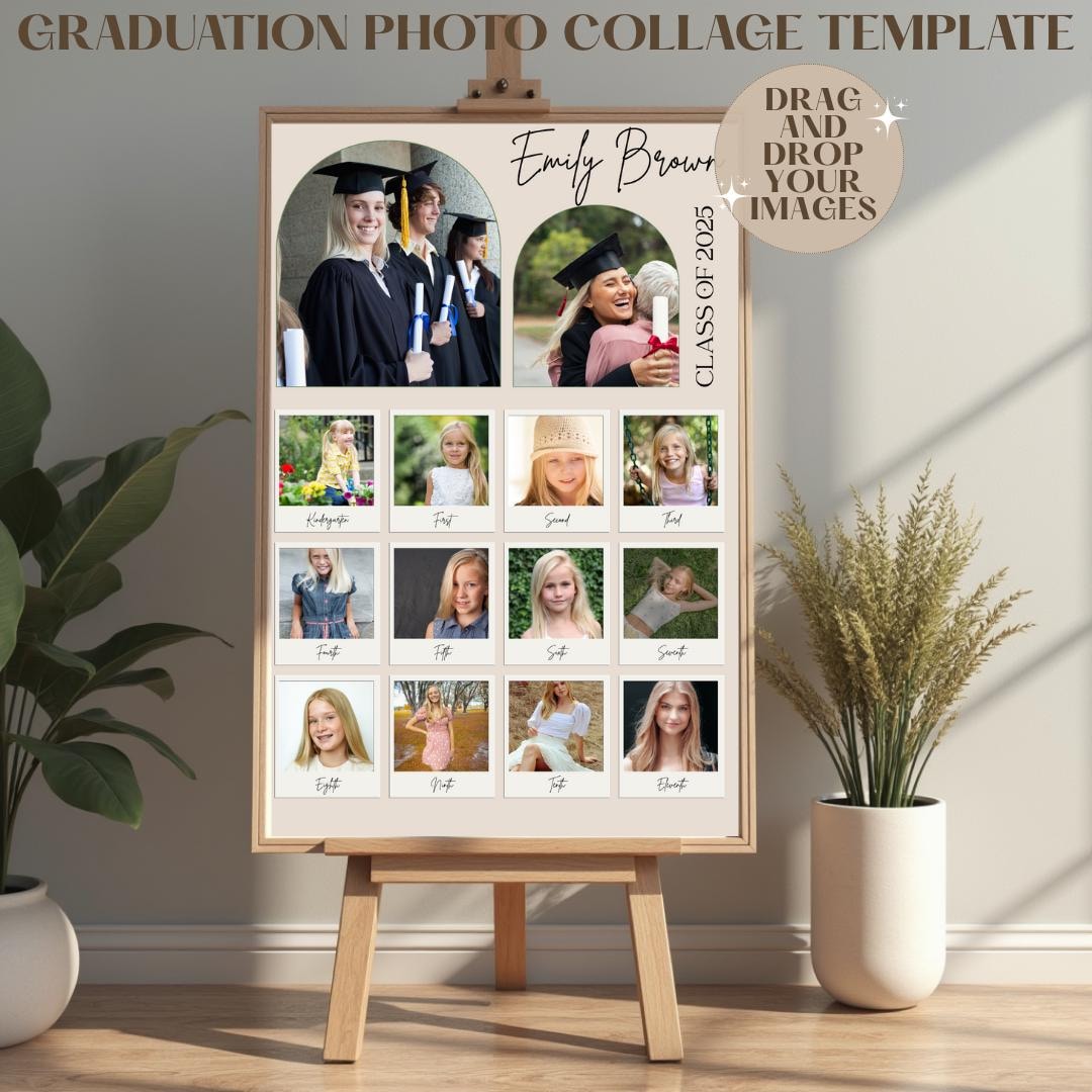 Graduation Party Photo Collage, | Graduation Photo Board | Graduation ...