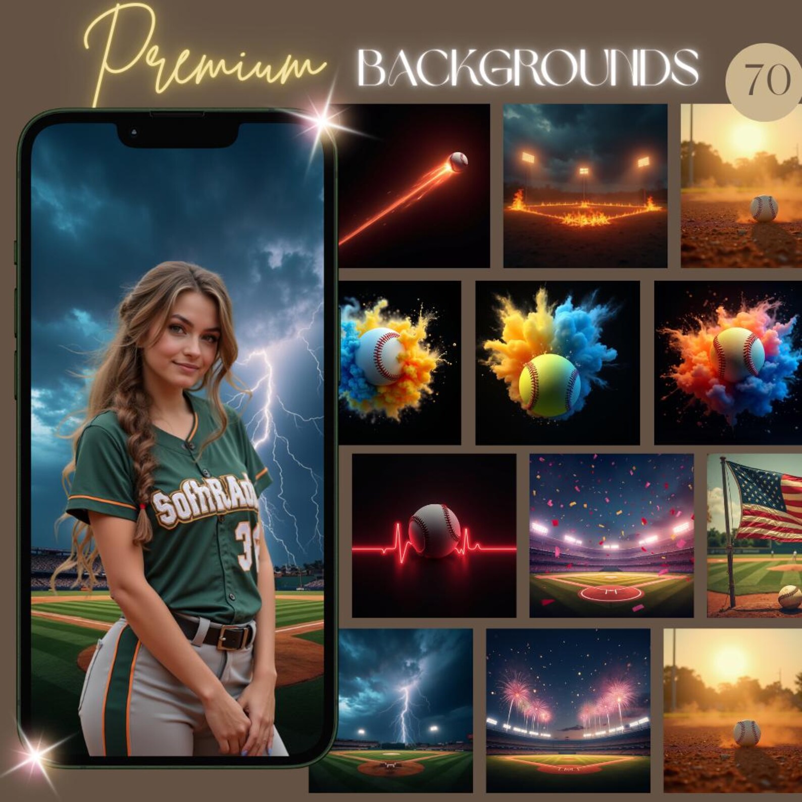 Softball Background | Baseball Background | Softball Backdrops ...