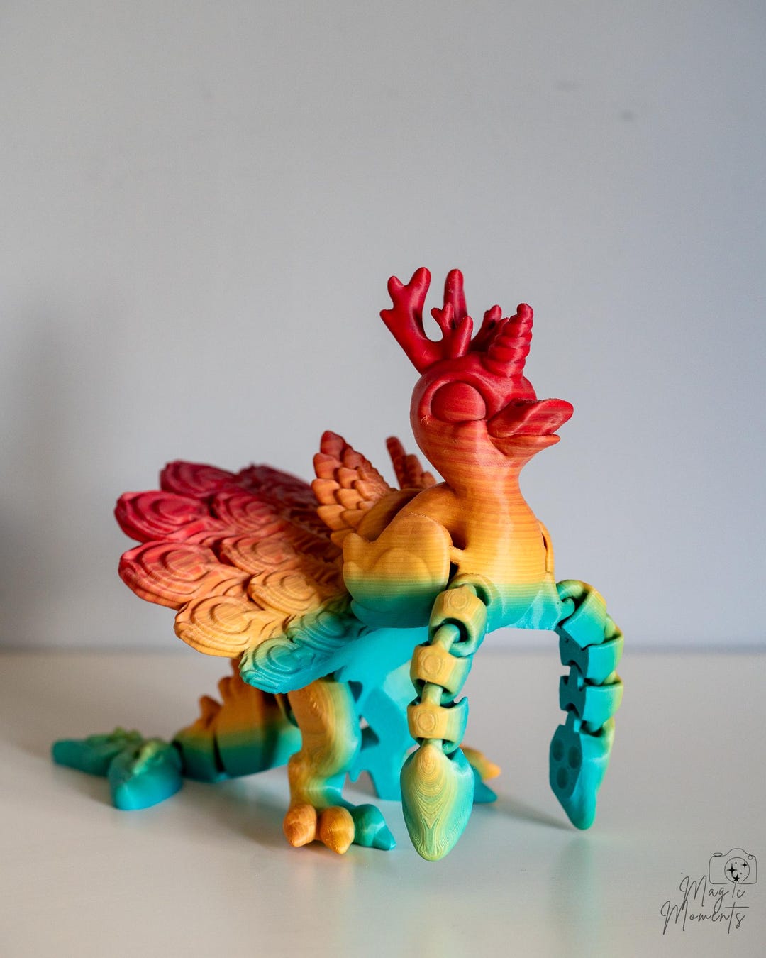 Rainbow Phoenix – Articulated 3D Printed Creature | Gradient Mythical ...