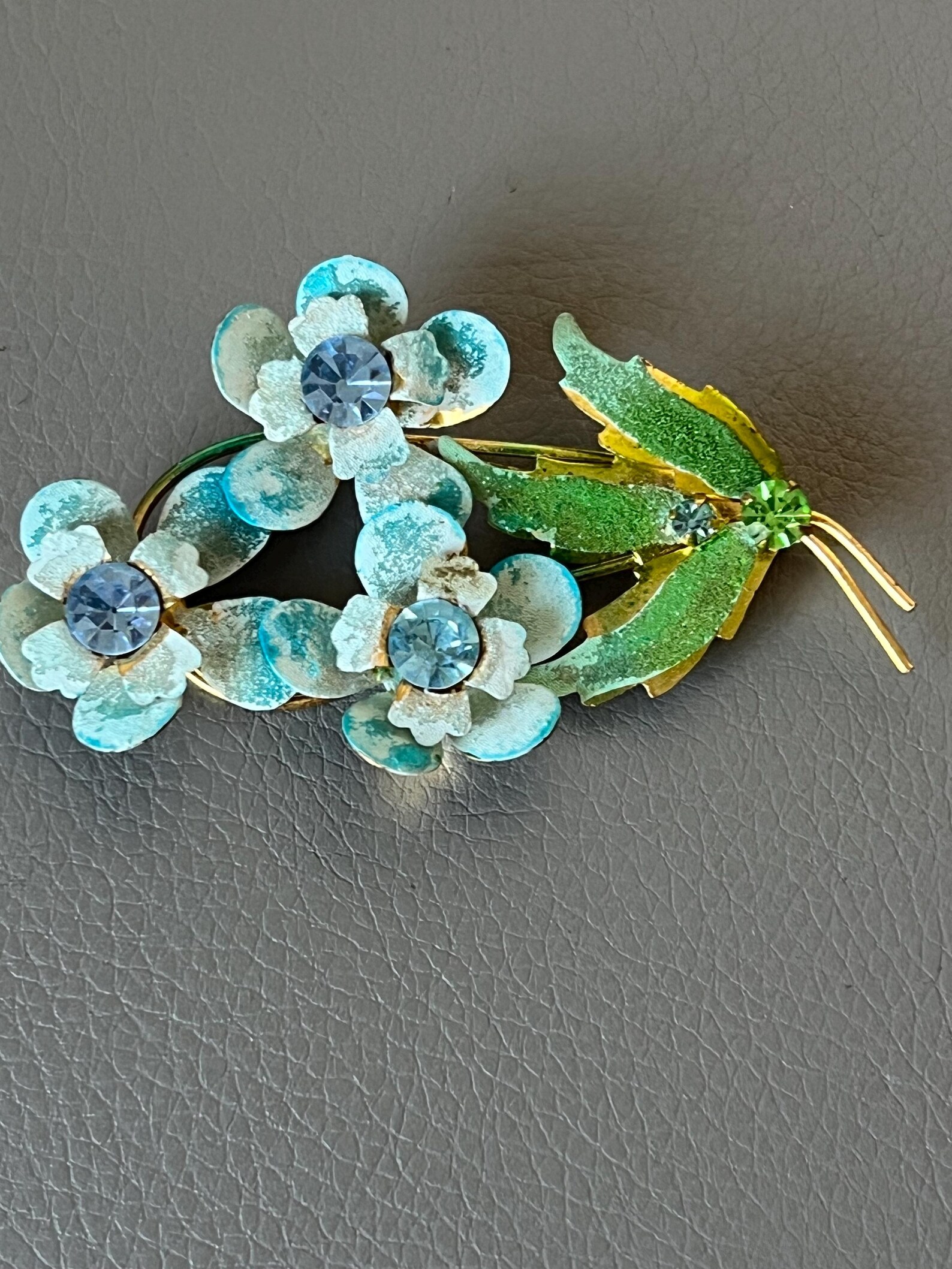 Vintage Bouquet Brooch "forget-me-nots" in Blue Shades - Etsy