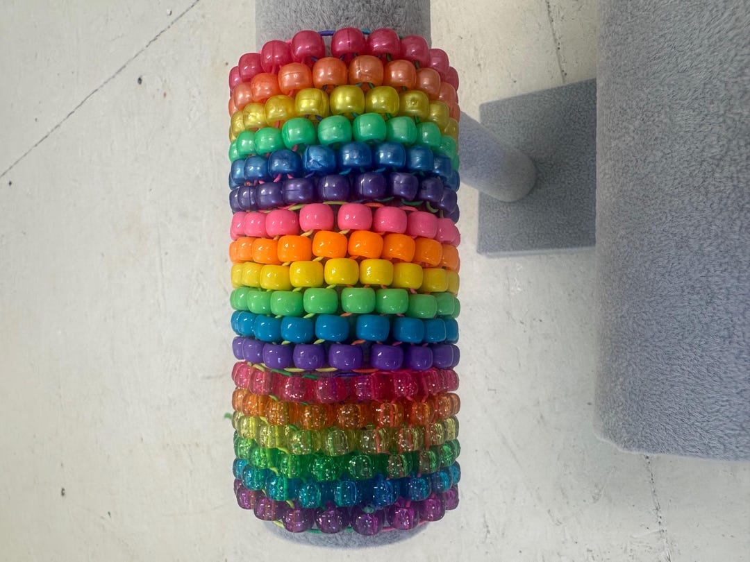 Rainbow Peyote Stich Kandi Cuff - Etsy