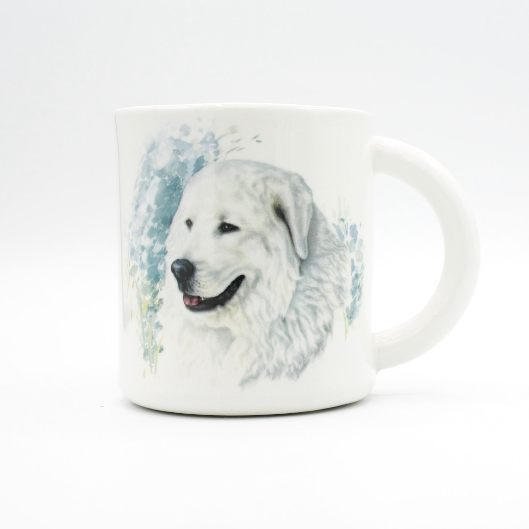 Samoyed Serenity: Blue Blossom Mug | Handmade Ceramic Porcelain Samoyed ...