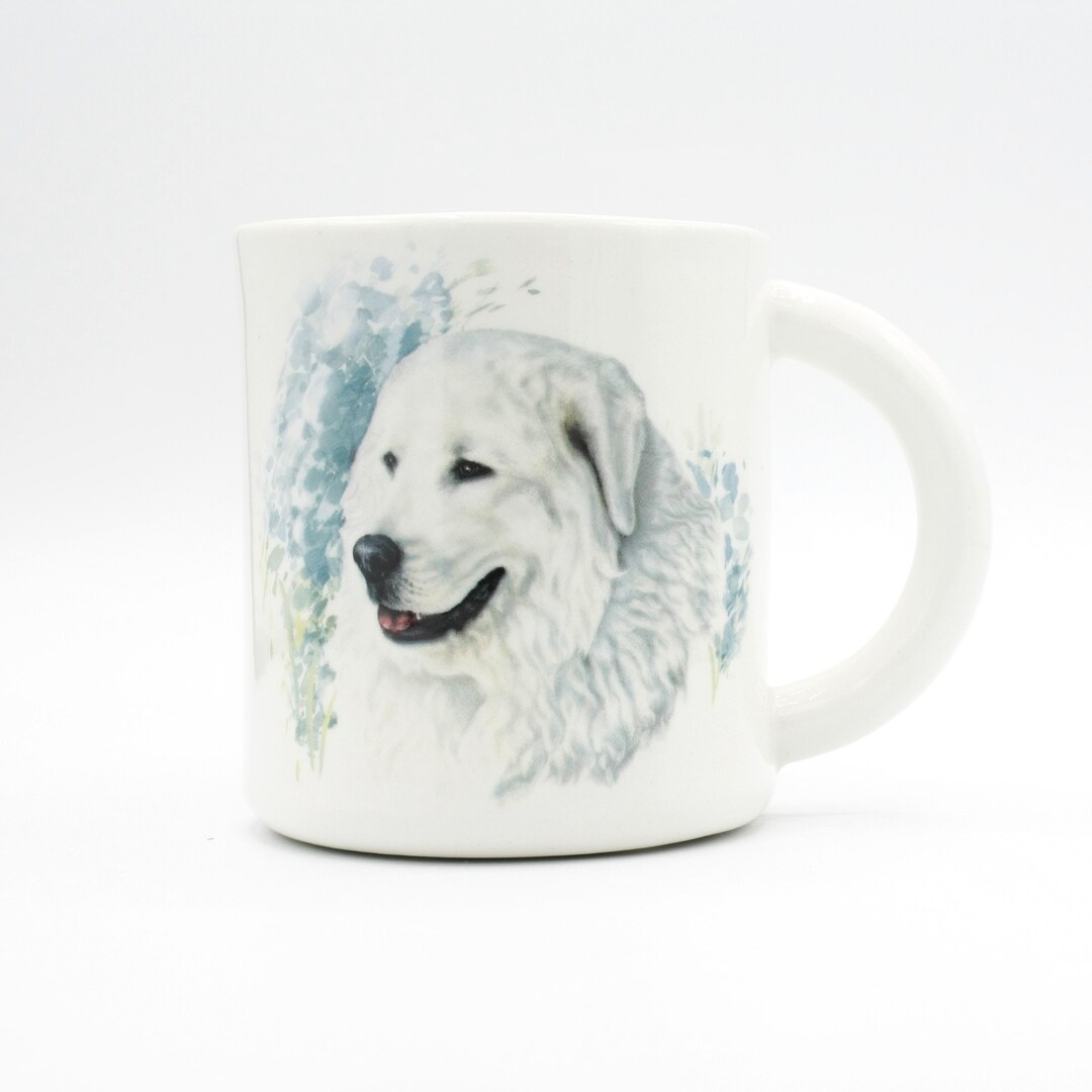 Samoyed Serenity: Blue Blossom Mug Handmade Ceramic Porcelain Samoyed ...
