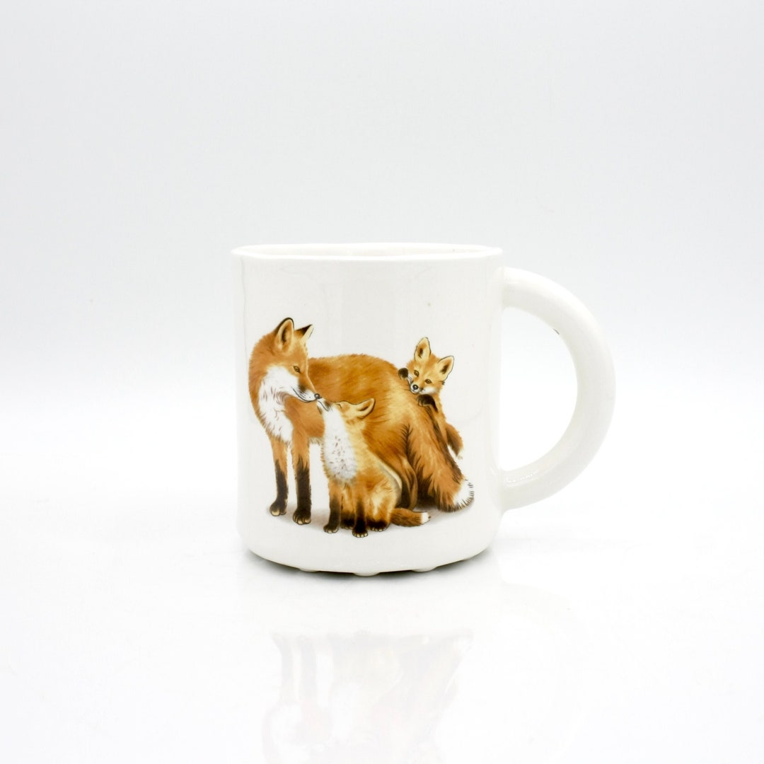 Fox Family Mug | Two Sided Red Fox Woodland | Coffee Mug Tea Cup ...