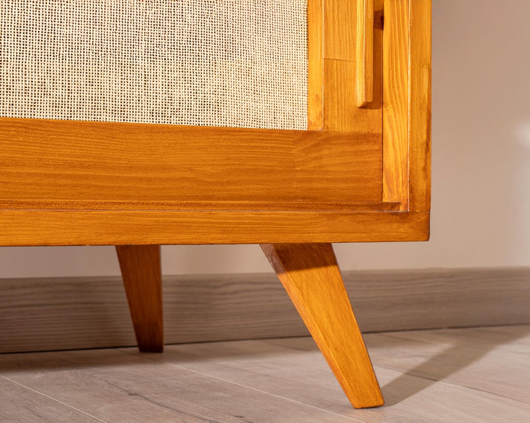 Mid Century Modern Angled Furniture Leg Set, Solid Hardwood ...