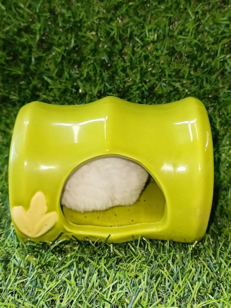 Bamboo Style Hamster Hideout, Hand-painted Pet House, Ceramics Bamboo ...