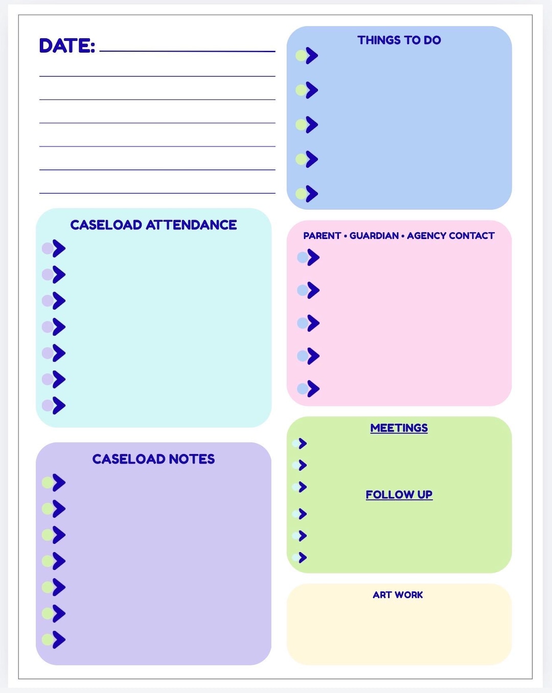 Style #3 School Counselor Digital Daily Planner- Portrait - Etsy