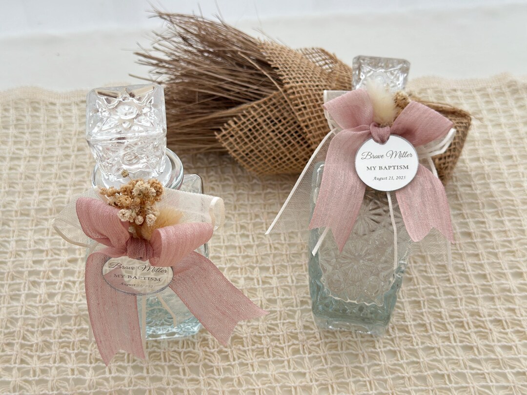 Holy Water Glass Bottle, Sacred Communion Gift, Baby Baptism Favors ...