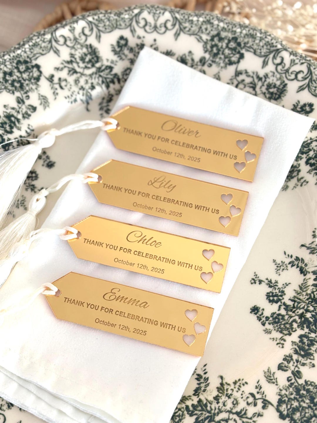 Acrylic Mirror Place Cards | Wedding Table Markers & Name Tags ...