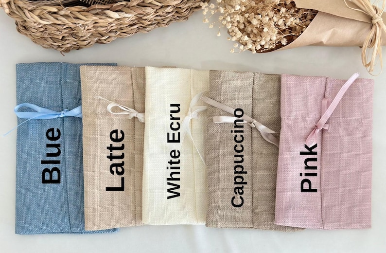 Personalized Wedding Favor Sachet Cotton, Linen Ribbon & Custom Tag - Etsy