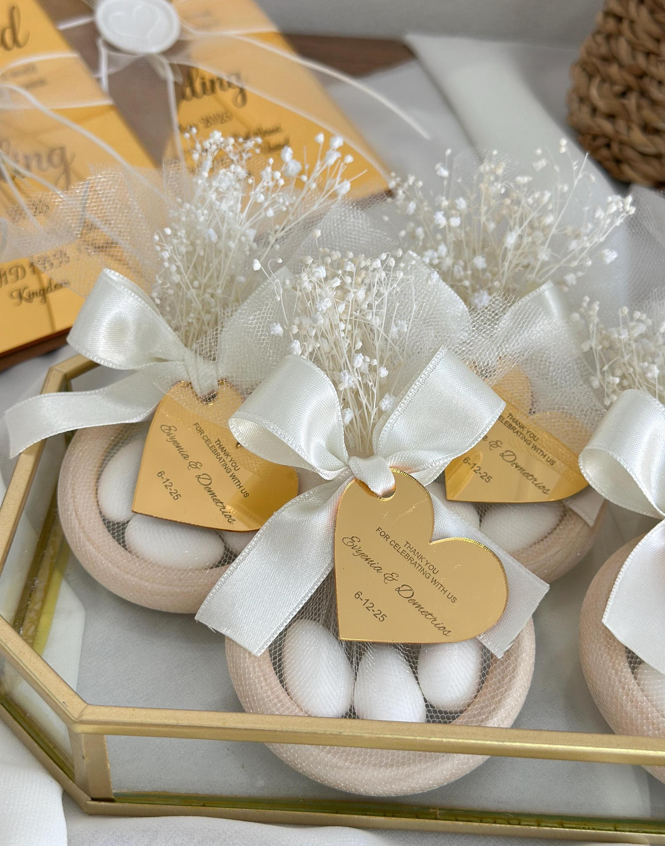 Personalized Wedding Jordan Almond Favors – Elegant Bomboniere Keepsake ...