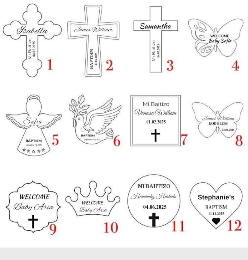 Personalized Plexiglass Cross Magnet Favors Baptism, First Communion ...