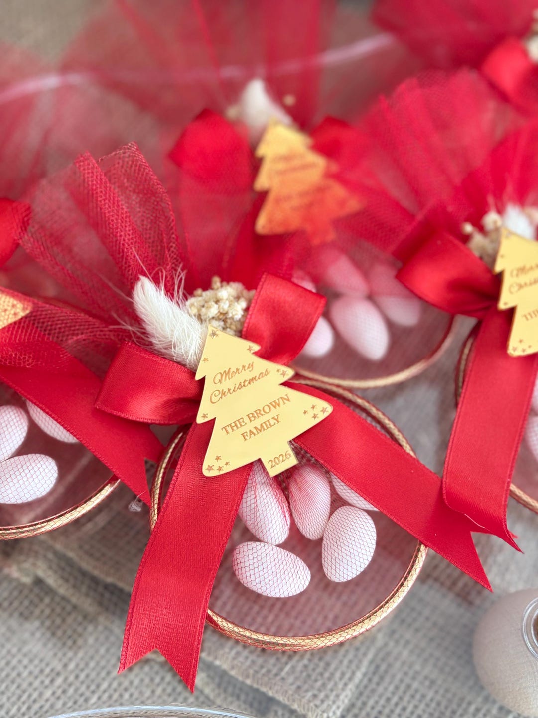 Holiday Almond Candy Favor, Custom Christmas Gifts, Festive Party ...