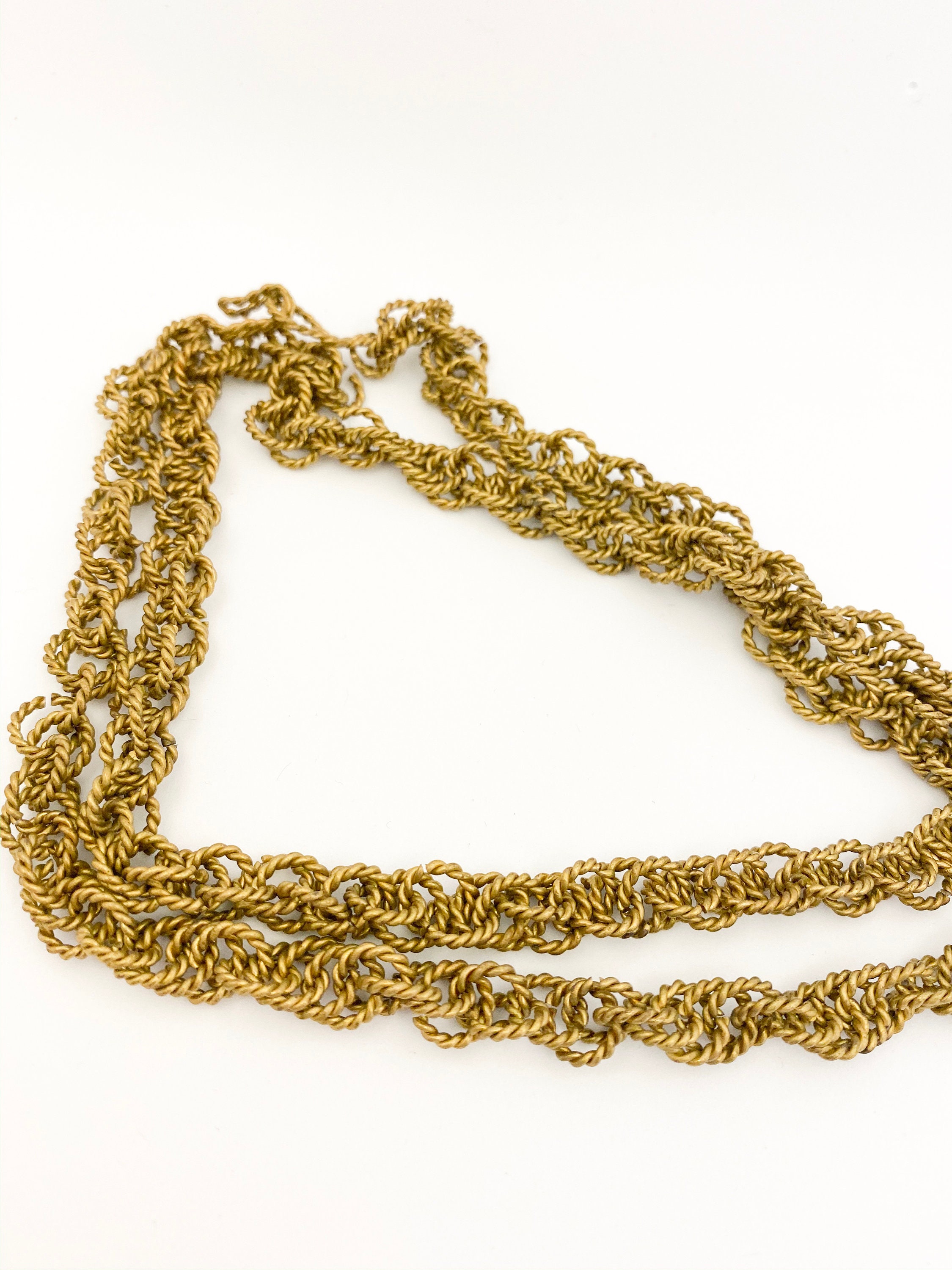 Vintage Twist Wire Chain Necklace - Chainmaille Necklace - Fancy Link ...