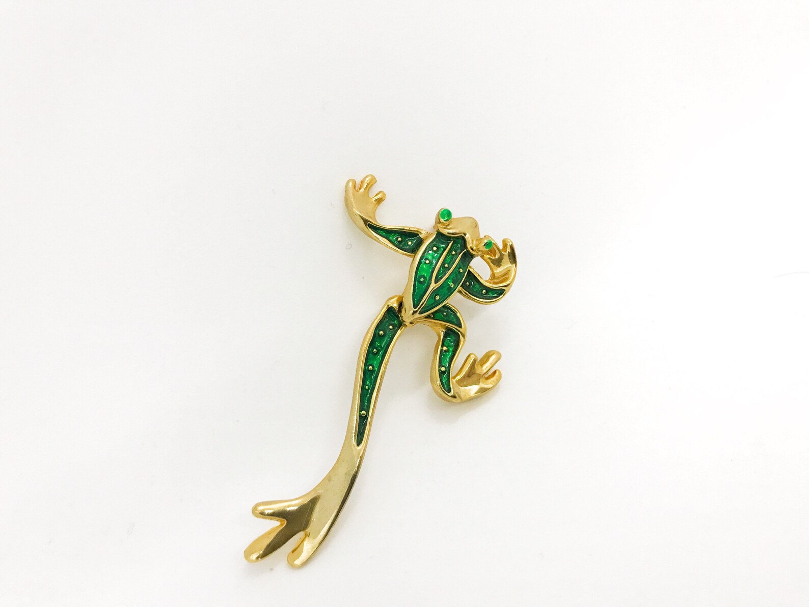 Frog Jewelry Vintage Enamel Frog Pin Articulated Brooch - Etsy