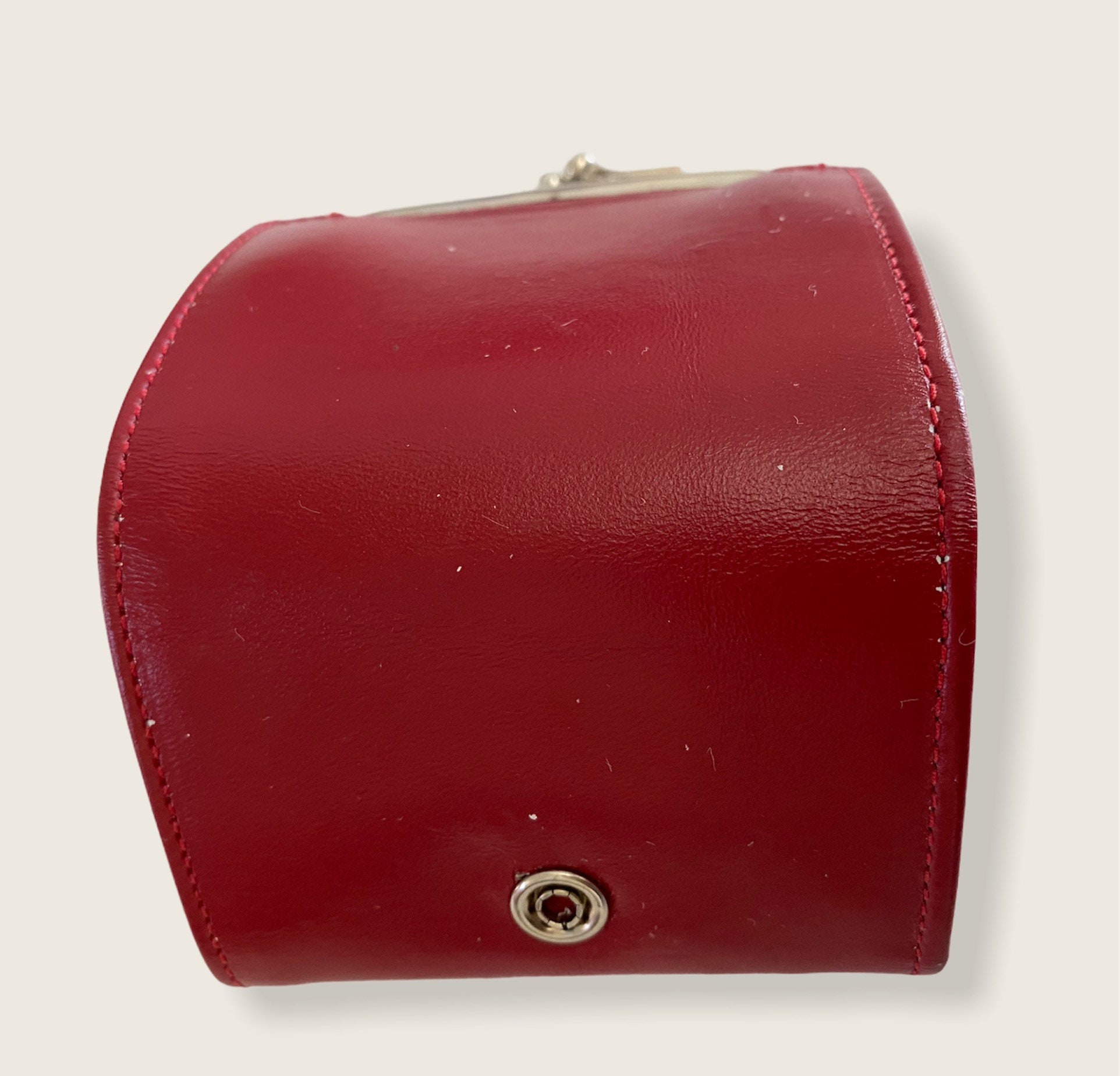 Small Red Wallet With Coin Purse - Red Vintage Wallet - Kisslock Coin ...