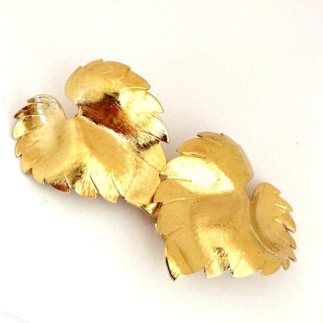 Mary Kay Large Gold Leaf Clip on Earrings - Etsy