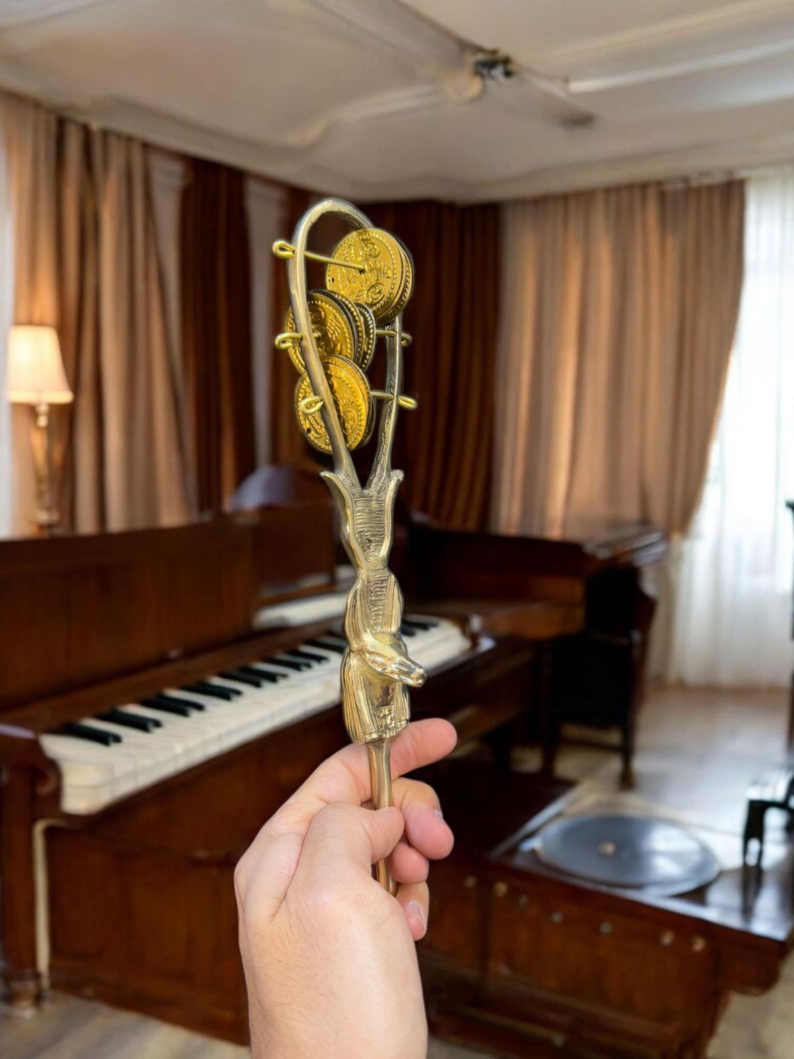 Anubis Sistrum Rattle: Handcrafted Egyptian Ritual Brass Instrument - Etsy