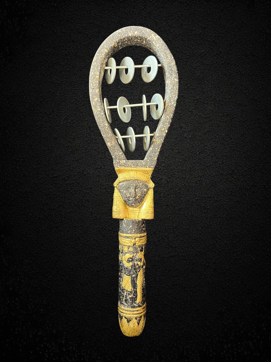 Handmade Egyptian Hathor Sistrum Replica: Ritual Rattle With ...