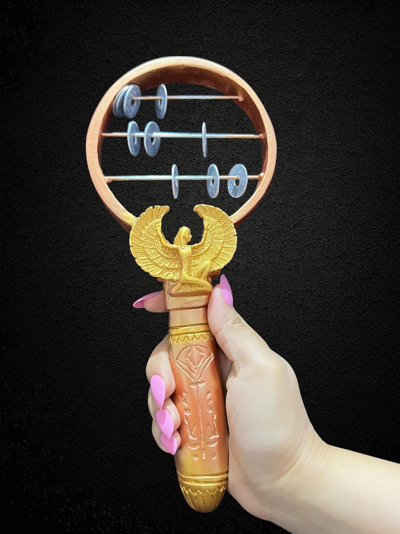 Egyptian Isis Sistrum Rattle - Winged Sun Disk Altar Decor - Etsy