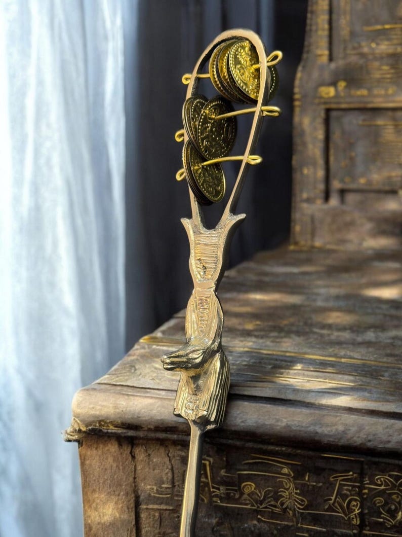 Anubis Sistrum Rattle: Handcrafted Egyptian Ritual Brass Instrument - Etsy