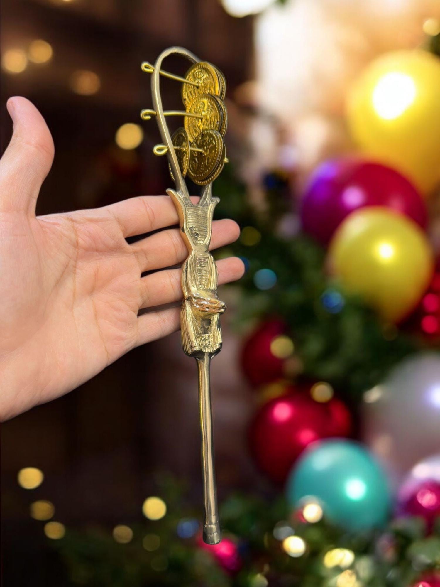 Anubis Sistrum Rattle: Handcrafted Egyptian Ritual Brass Instrument - Etsy