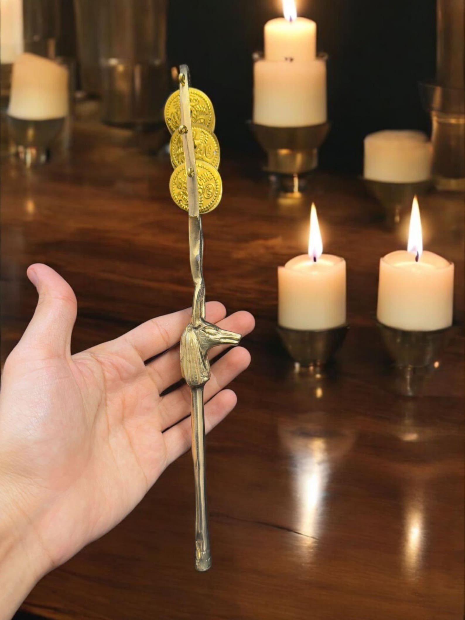 Anubis Sistrum Rattle: Handcrafted Egyptian Ritual Brass Instrument - Etsy