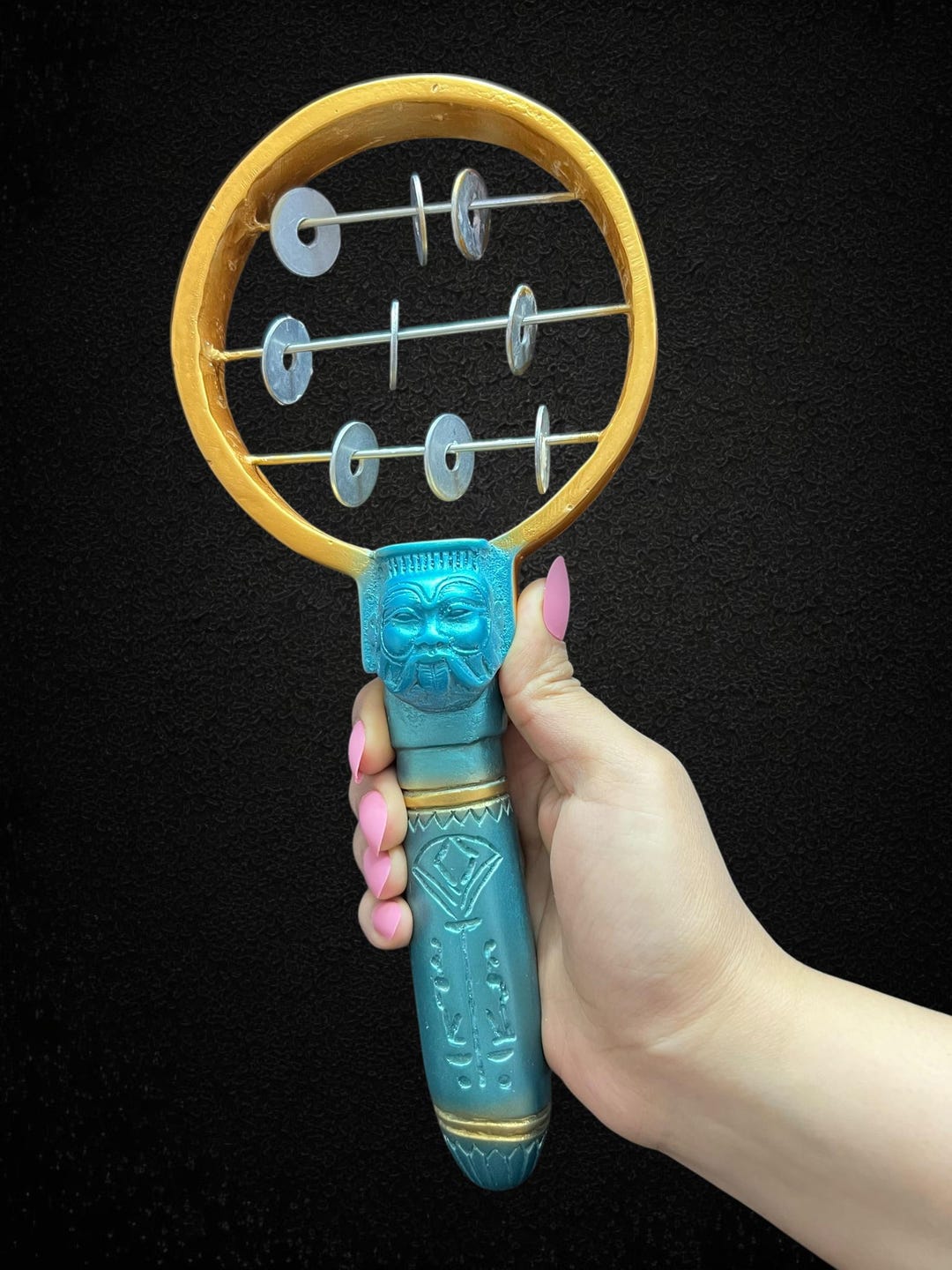 Blue Bes Sistrum Rattle: Egyptian Ritual Instrument, Sound Healing ...