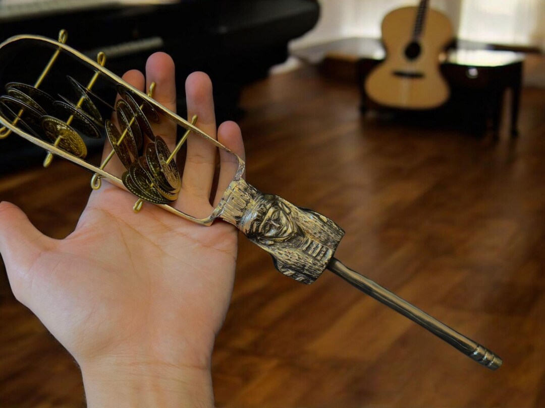 Golden Hathor Sistrum Ancient Egyptian Goddess Rattle for Rituals ...