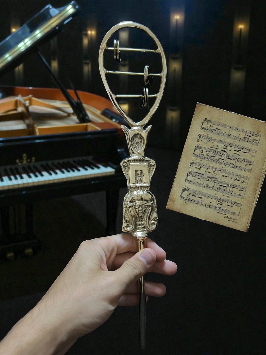 Hathor Brass Sistrum — Sacred Temple Instrument Made in Egypt - Etsy