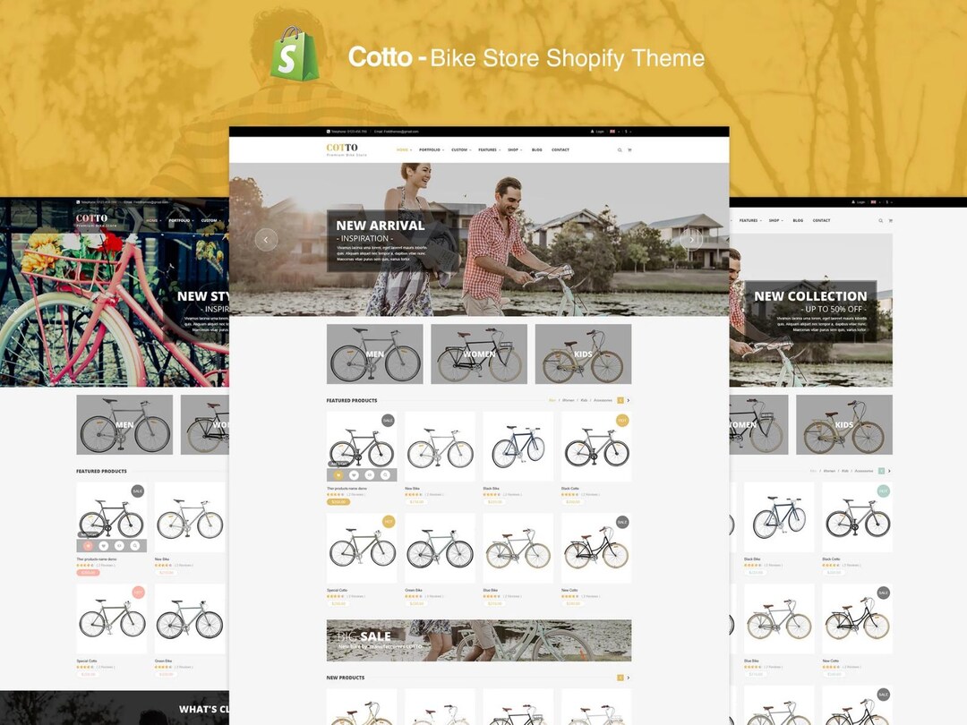 Cotto Bike Store Shopify Theme 2.0 | Responsive Fashion, Sports, Clothing, Accessories Shop ...