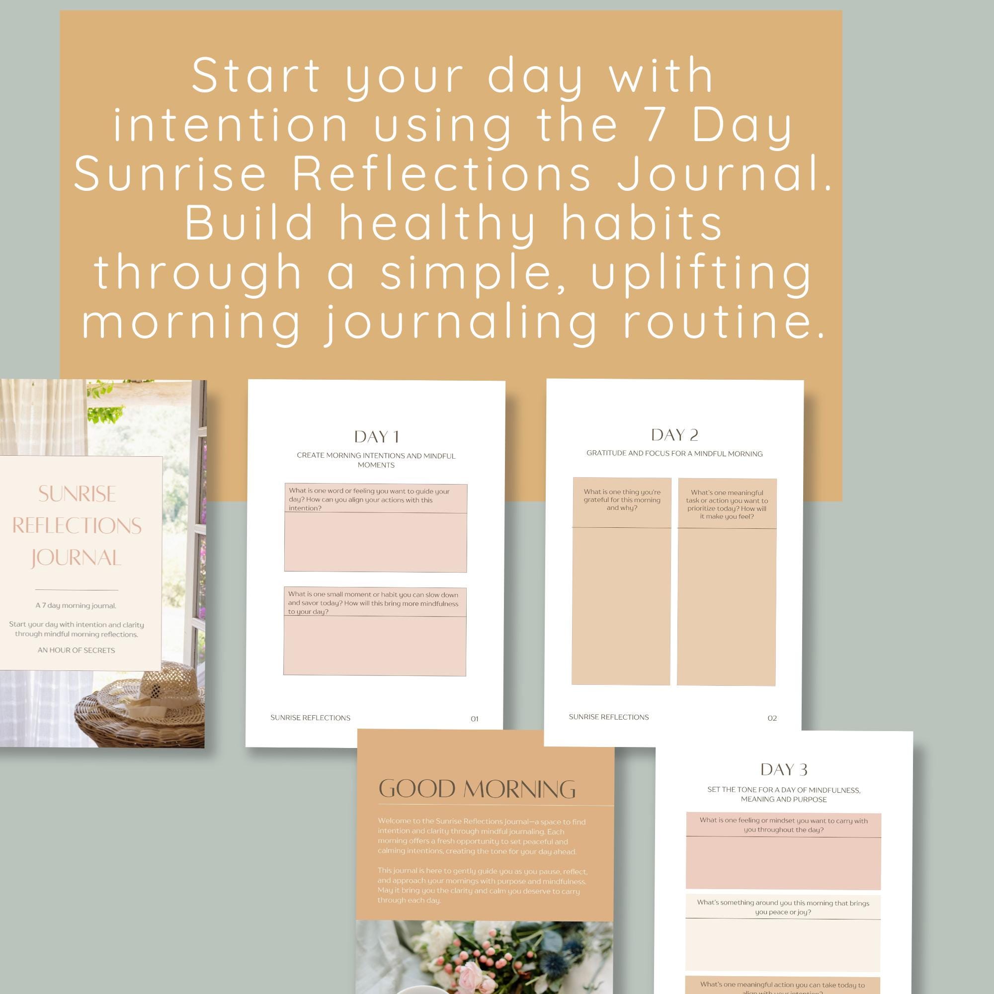 7 Day Morning Mindfulness Journal Printable – Printable Guided Prompts ...