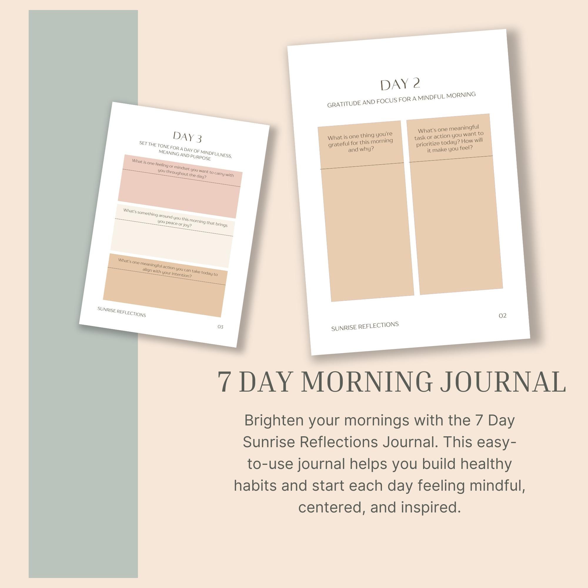 7 Day Morning Mindfulness Journal Printable – Printable Guided Prompts ...
