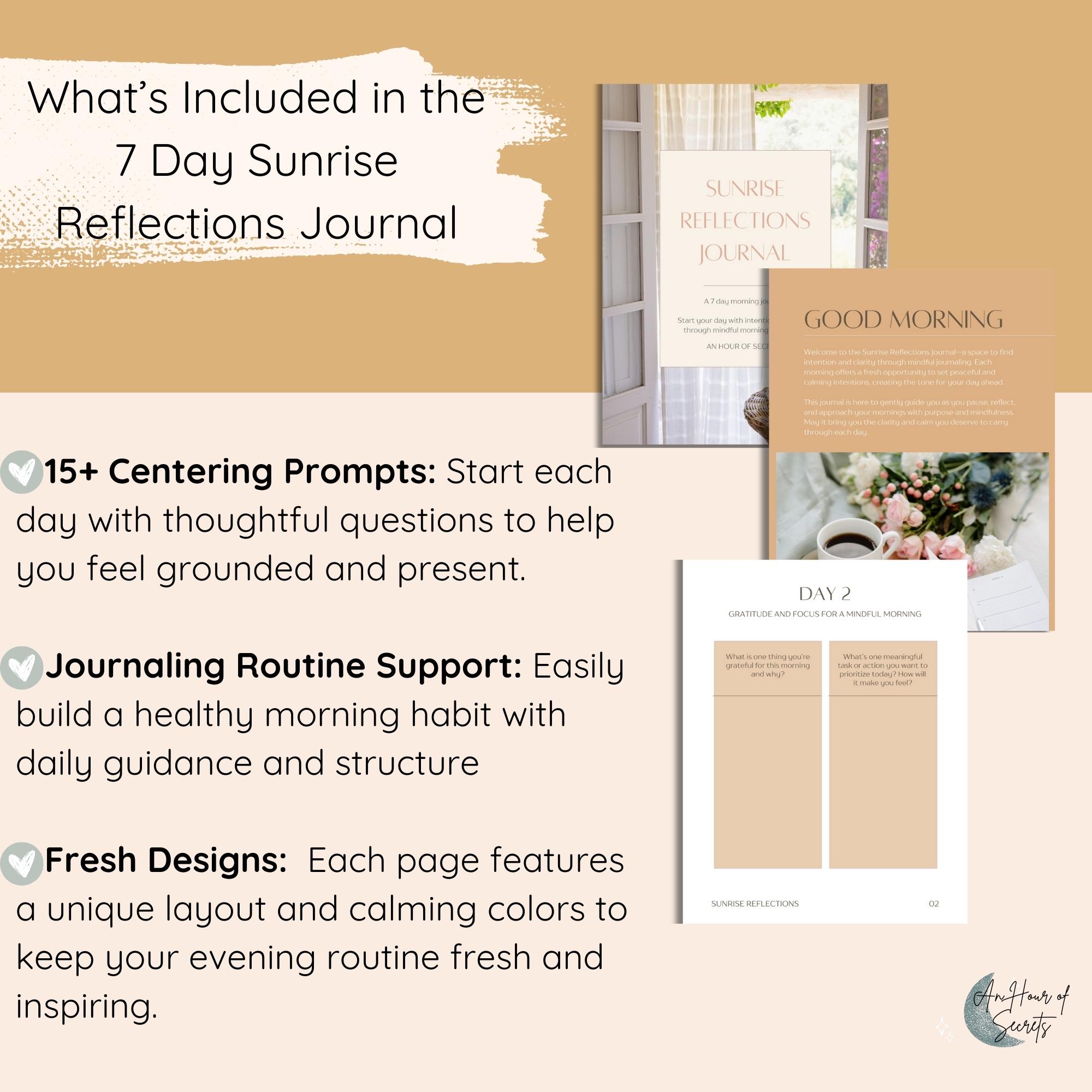 7 Day Morning Mindfulness Journal Printable – Printable Guided Prompts ...