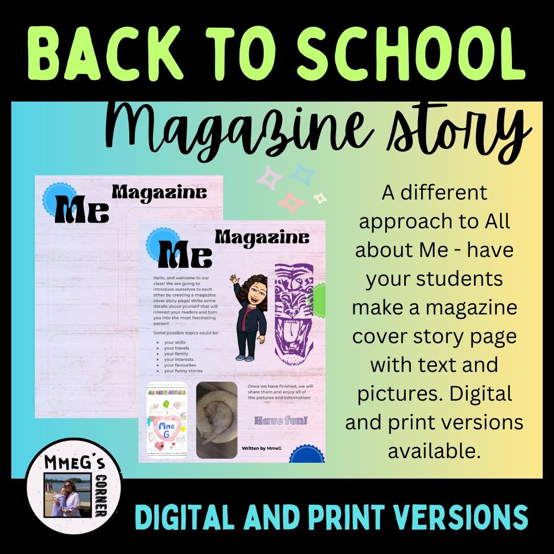 Back to School Activity Magazine Cover Story Middle High School - Etsy