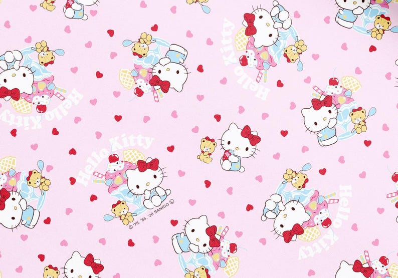Hello Kitty Faux Leather Sheets 11.8”x7.8"/19"x51",leather DIY Crafts ...